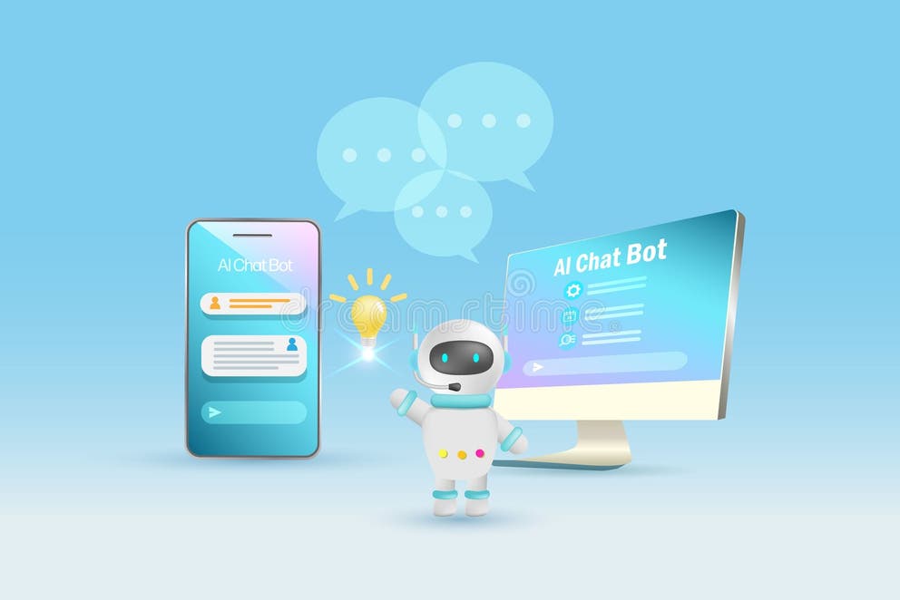 AI Chat Bot on Computer Generate Smart Solution Answer To User ...