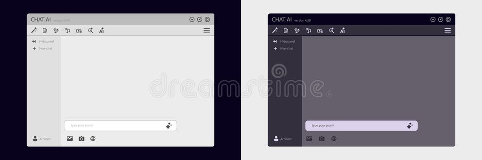 Ai Chat Interface Design with Light and Dark Theme Options for User ...