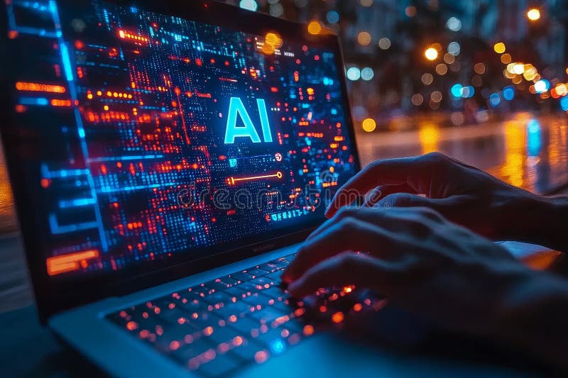 AI Chat Prompt. Focusing on Stock and Digital Technology, a Man ...