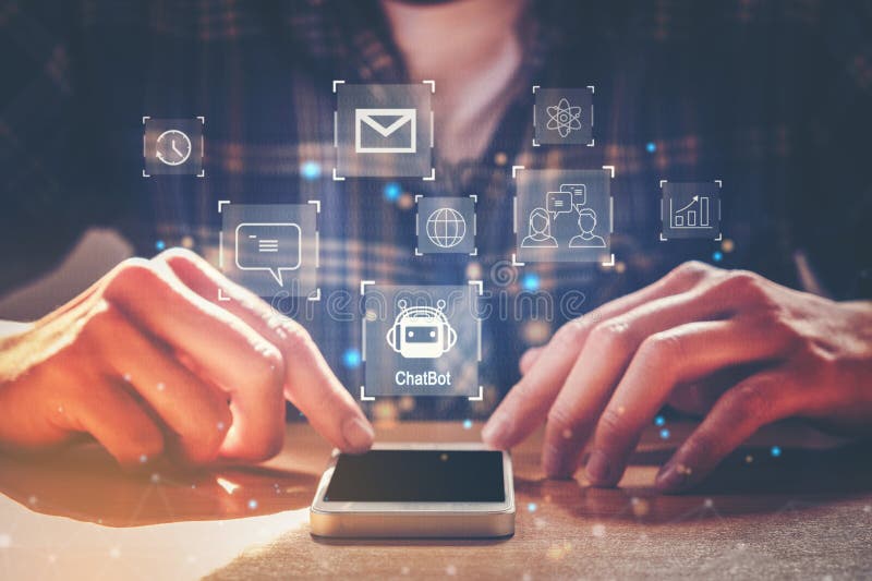 Ai.Chat with Technology Smart Robot,Businessman Using Chatbot in ...