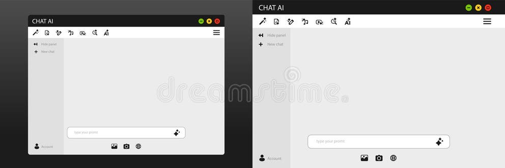 Ai Chat Window Interface with Interactive Icons for Seamless and User ...