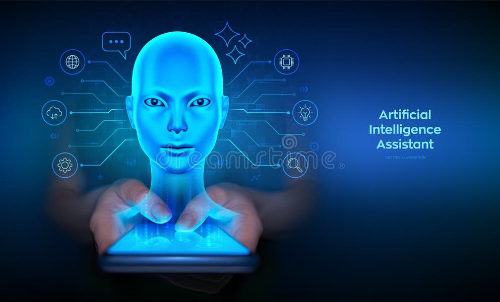 AI Chatbot, Artificial Intelligence Assistant Concept. Smart Virtual ...