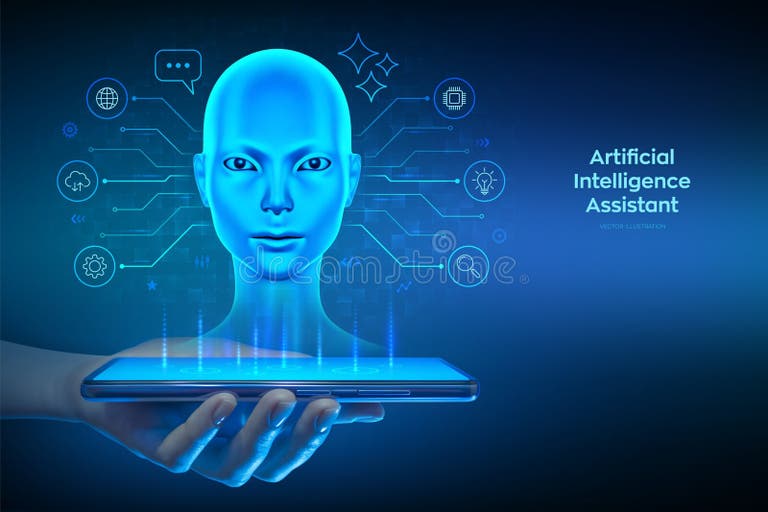 AI Chatbot, Artificial Intelligence Assistant Concept. Smart Virtual ...