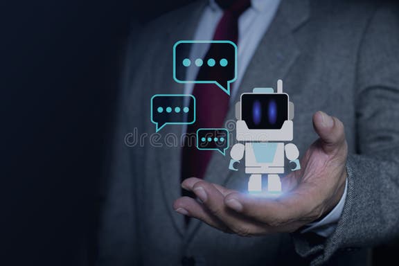 AI, Chatbot Artificial Intelligence Technology Concept. Person ...