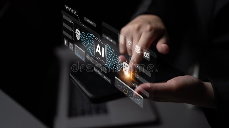Ai Assistant Processing Information Stock Illustrations – 1,987 Ai ...