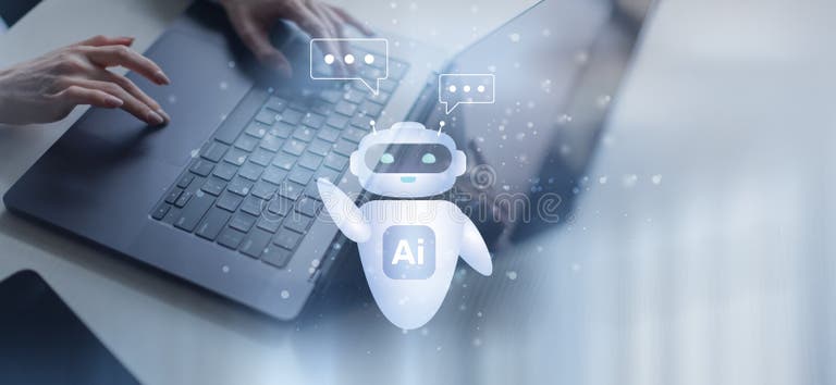 AI Chatbot Assisting with Digital Communication and Automation Stock ...