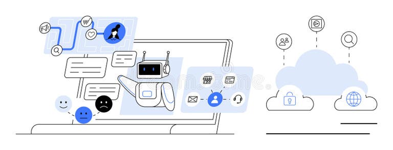 AI Chatbot Assisting Users with Cloud Data Integration and Customer Interaction Management Stock ...