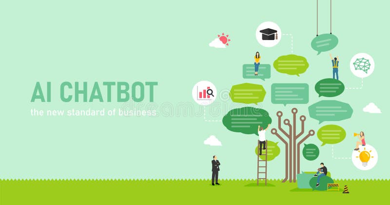 AI Chatbot , AI Chat Apps Vector Banner Illustration Stock Vector ...