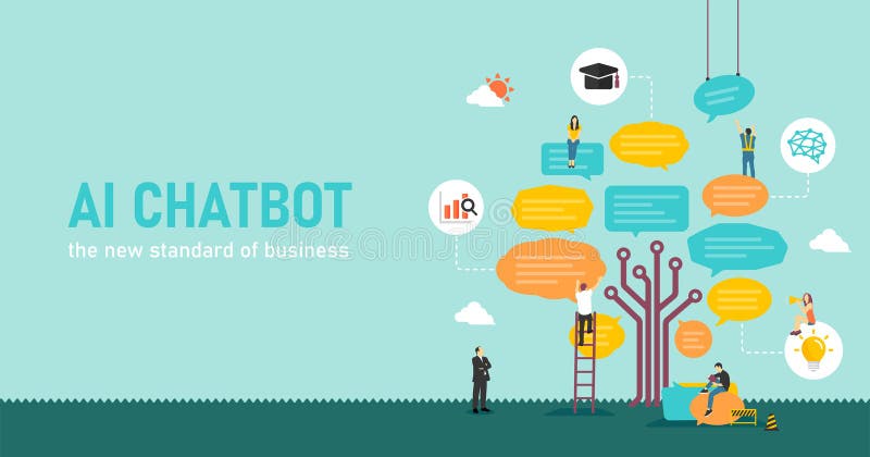 AI Chatbot , AI Chat Apps Vector Banner Illustration Stock Vector ...