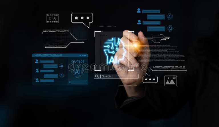 AI Chatbot Communication and Data Analysis System Parse Stock Image - Image of assistant ...