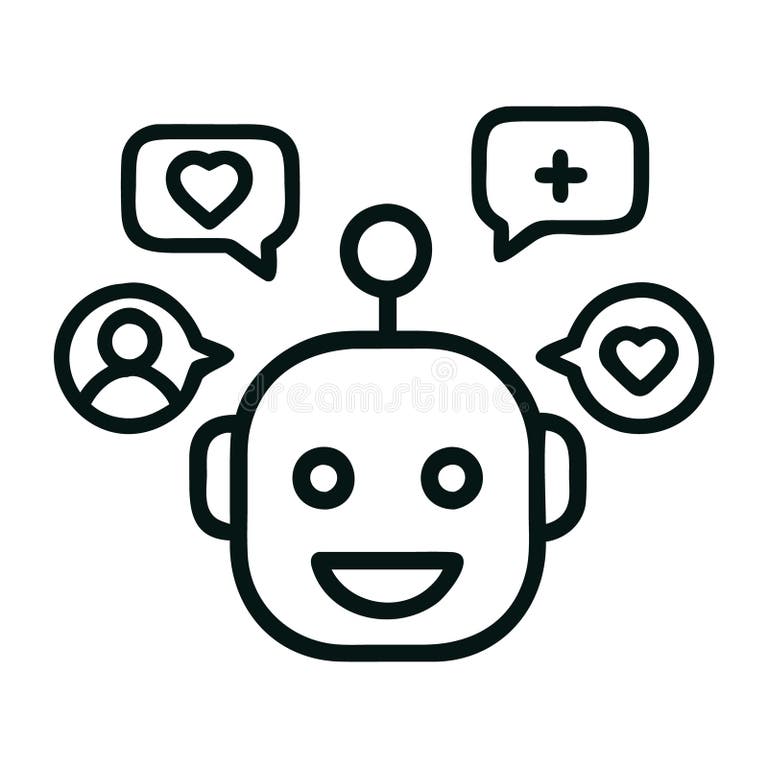 Ai Chatbot Communication Icon Stock Vector - Illustration of tool ...
