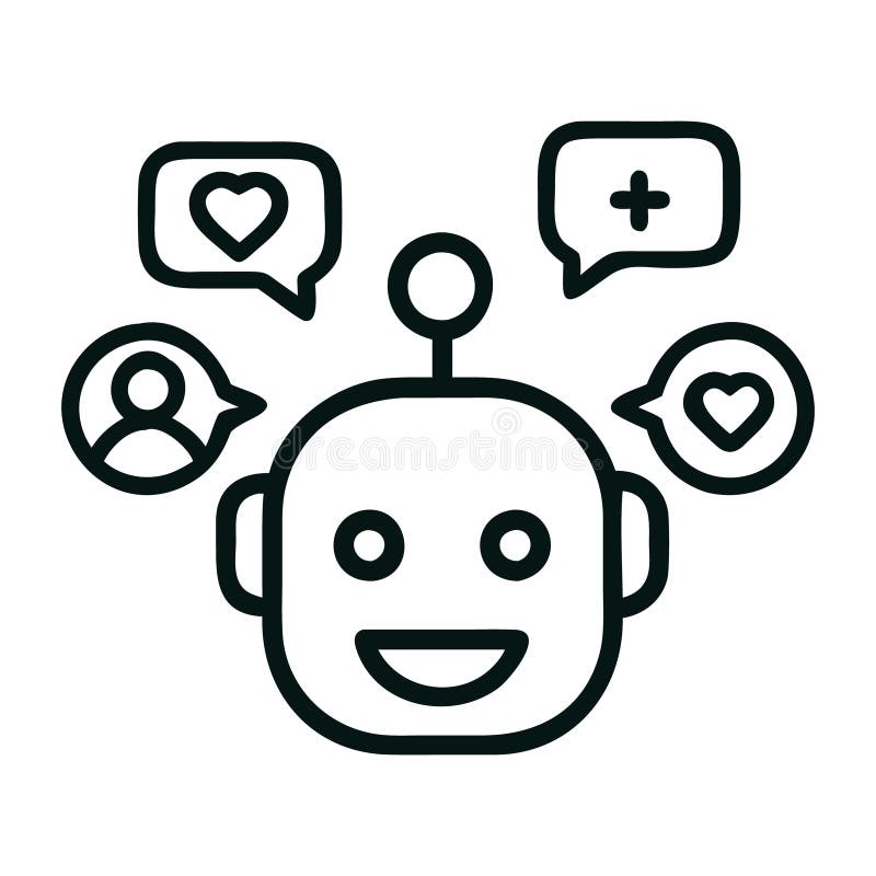 Ai Chatbot Communication Icon Stock Illustration - Illustration of tool ...