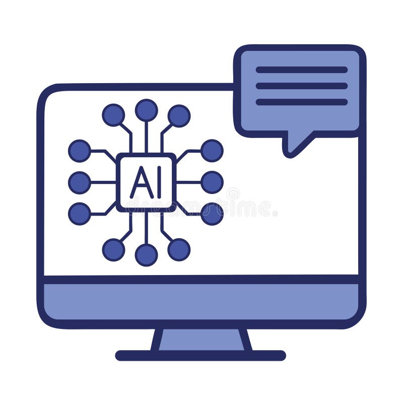AI Chatbot Computer Digital Interface Vector Stock Vector ...
