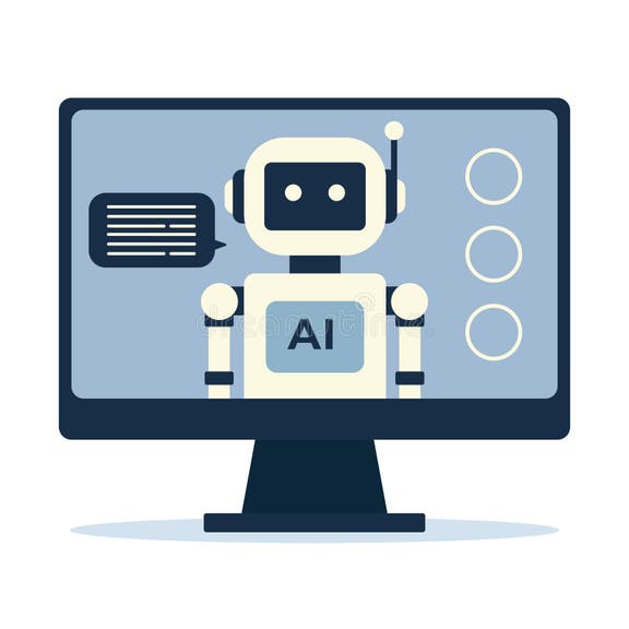 AI Chatbot on Computer Screen Symbolizing Artificial Intelligence, Virtual Assistants, and ...