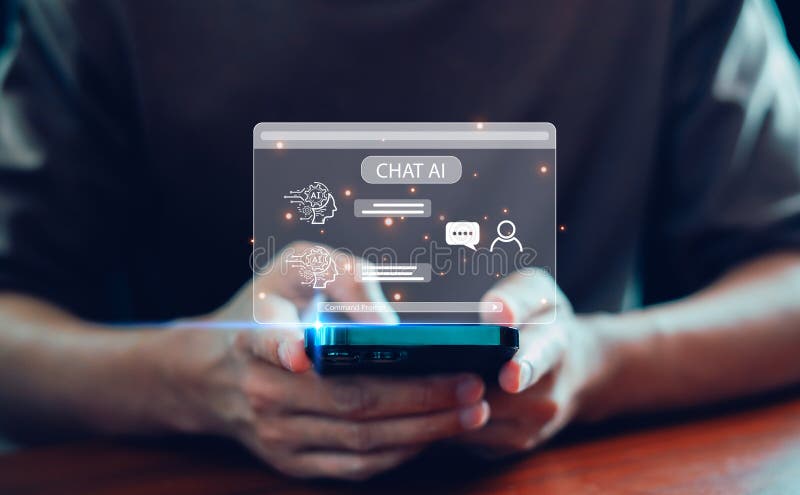 AI Chatbot Conversation Using Artificial Intelligence Technology Smart Robot AI, Generative AI ...