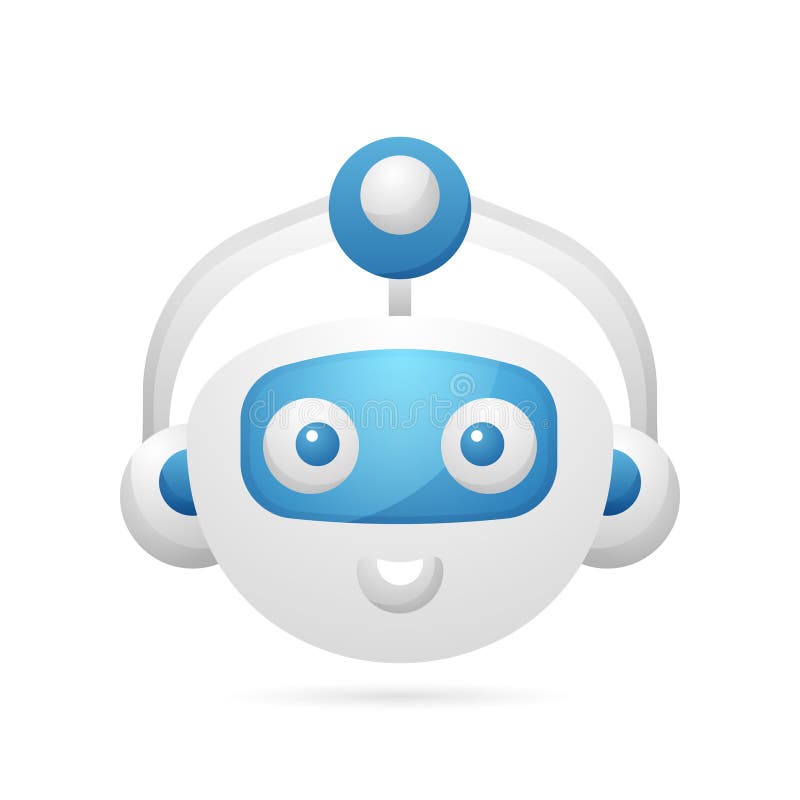 AI Chatbot Face Character Design,Cute Chatbot on White Background ...