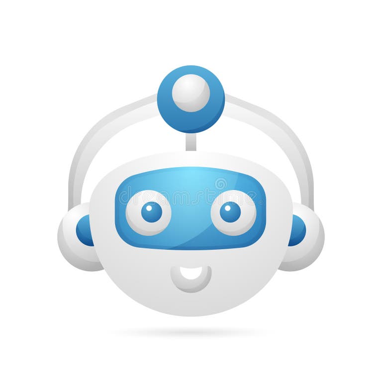 AI Chatbot Face Character Design,Cute Chatbot on White Background ...