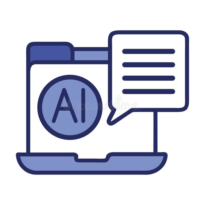 AI Chatbot Folder Message Digital Icon Stock Vector - Illustration of ...