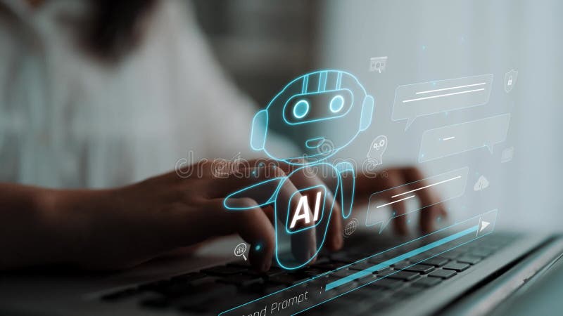 AI Chatbot Messaging Interface and Virtual Assistant Marrow Stock Video ...