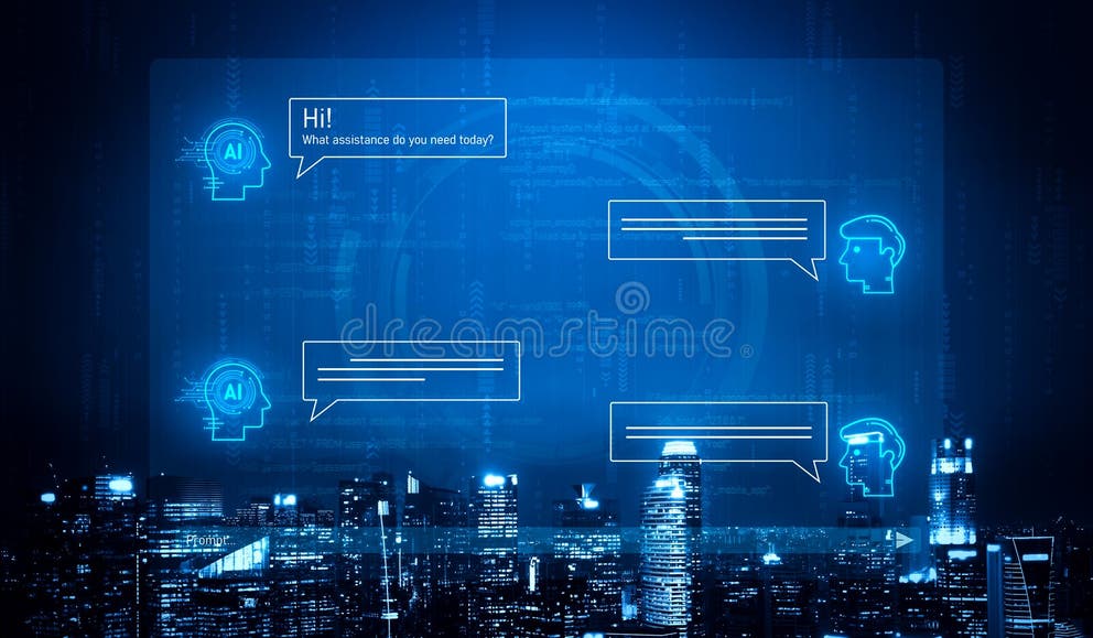 AI Chatbot Interface for Automated Communication and Support Vouch Stock Image - Image of ...