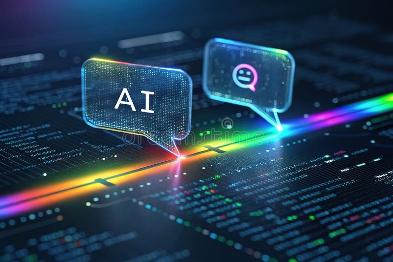 AI Chatbot Interface Futuristic Digital Communication & Artificial ...