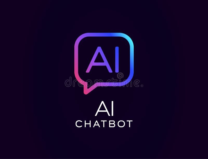 AI Chatbot Logo with Speech Bubble Icon, Futuristic Digital Assistant ...