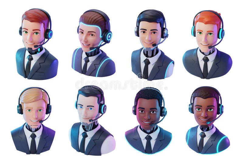 Chatbot Ai Robot Characters Set Stock Photos - Free & Royalty-Free ...