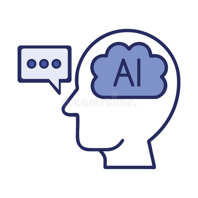 AI Chatbot Neural Brain Communication Icon Stock Illustration ...