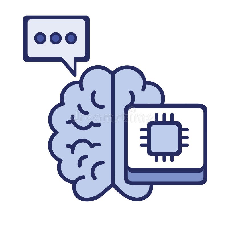 AI Chatbot Brain Technology Computing Stock Vector - Illustration of ...