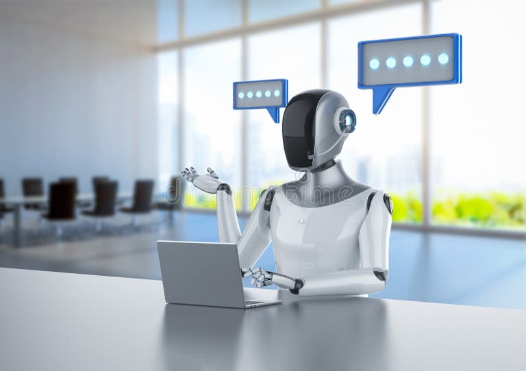 Ai Chatbot or Personal Assistant Robot Chat with Speech Bubble Stock ...