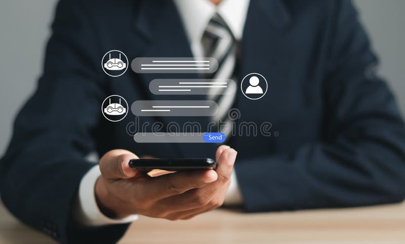 AI Chatbot Smart Digital Customer Service Application Concept Stock ...