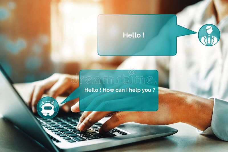 AI Chatbot Smart Digital Customer Service Application Concept. Uds ...