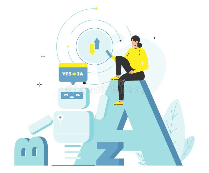 AI Chatbot Translator, Vector Illustration. Artificial Intelligence ... AI Chatbot Translator, Vector Illustration. Artificial Intelligence ...