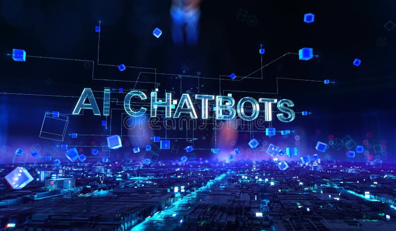 AI Chatbots- Businessman Working and Touching with Virtual Reality ...