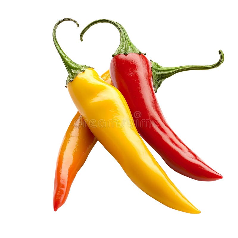 Colorful Chili Peppers Isolated Stock Photo - Illustration of cooking ...