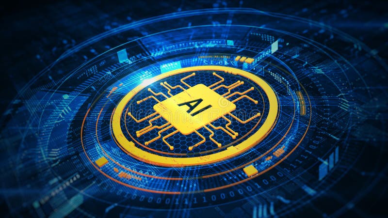 AI Chip at the Center of a Digital Interface, Symbolizes Cutting-edge ...