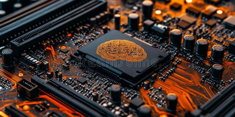 AI Chip on Circuit Board Symbolizing Artificial Intelligence, Machine ...