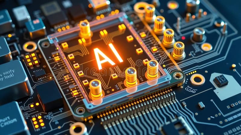 AI Chip Circuit Intelligent Control System Stock Video - Video of chip ...