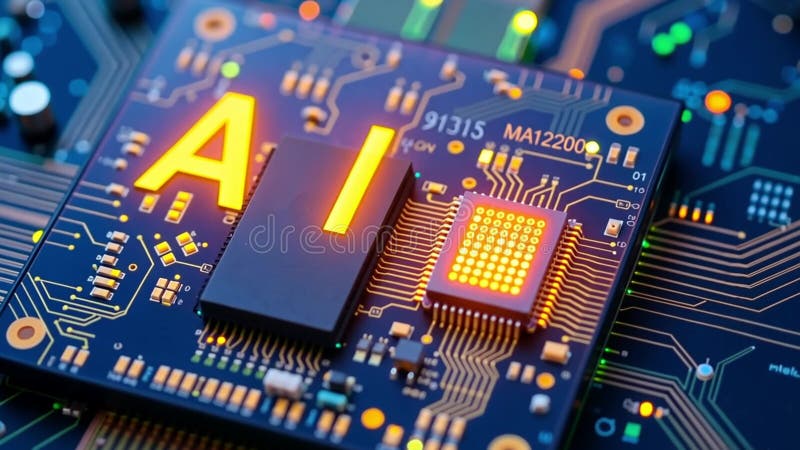 AI Chip Circuit Intelligent Control System Stock Video - Video of ...