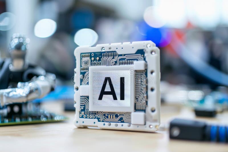 AI Chip in Futuristic Lab, Advanced Technology, Artificial Intelligence ...