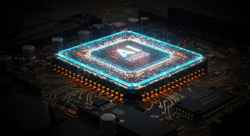 AI Chip: Futuristic Technology Stock Illustration - Illustration of ...