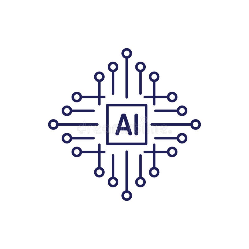 Ai chip icon stock vector. Illustration of background - 380892013