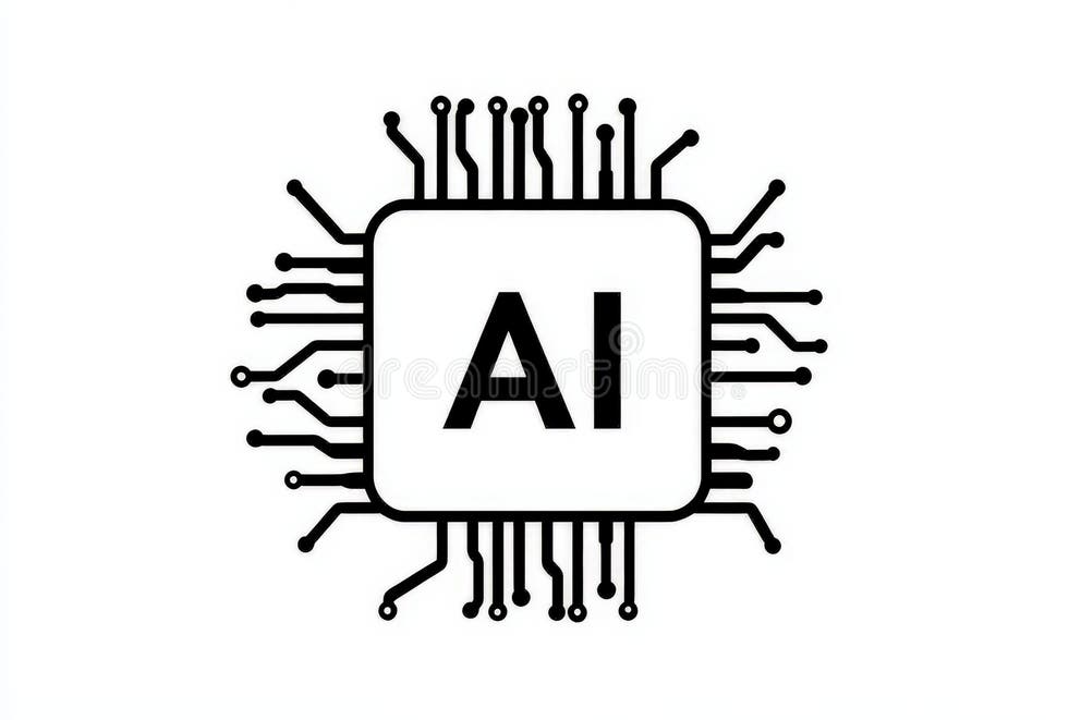 Ai Chip Icon Representing Artificial Intelligence Technology and ...