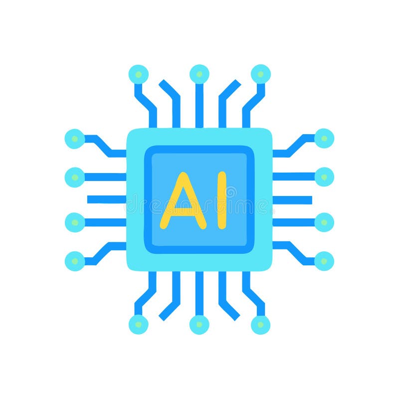 AI Chip Icon for Technology Innovation Stock Illustration ...