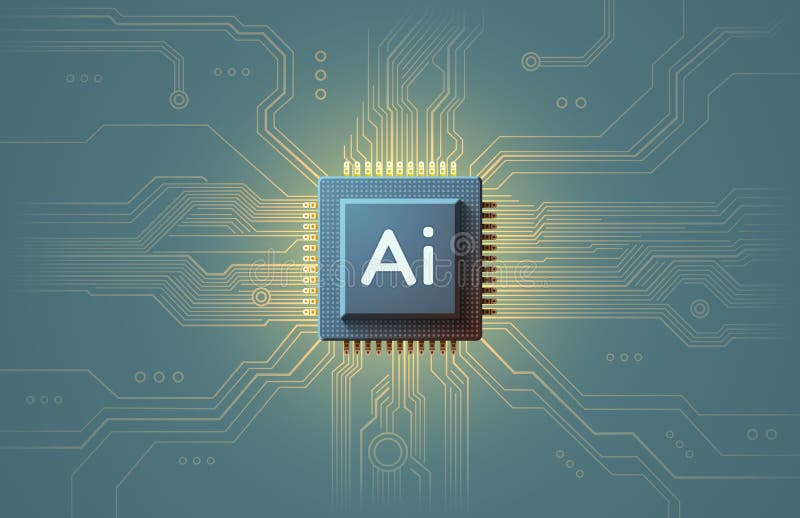 Ai Chip, Innovation Tech, Ai Art Technology. Vector Illustration Stock ...