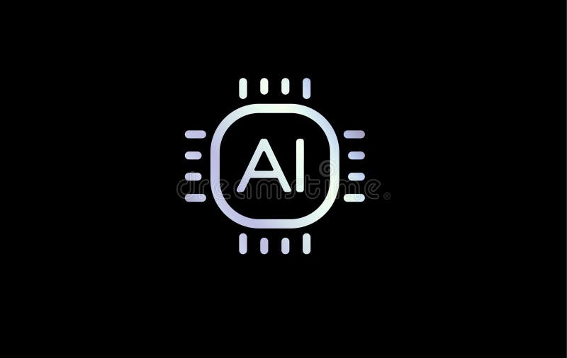 AI Chip Logo with Futuristic Microprocessor Icon and Tech Glow ...