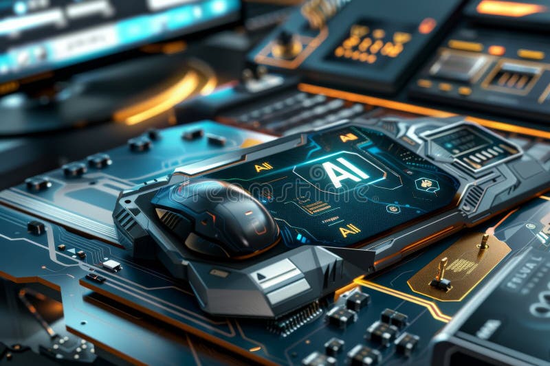 AI Chip on Motherboard, Advanced Technology, Artificial Intelligence ...