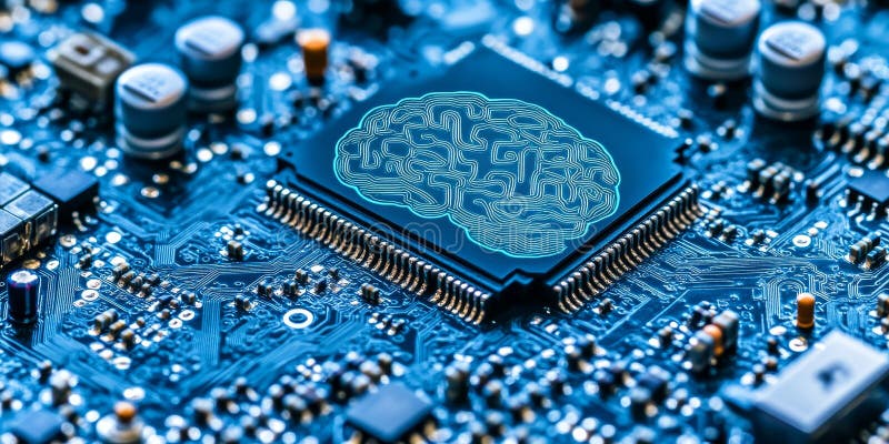 AI Chip on Motherboard Symbol of Artificial Intelligence, Machine ...