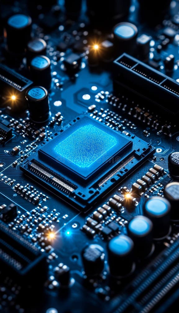 AI Chip Power of Artificial Intelligence. Advanced Tech Background ...