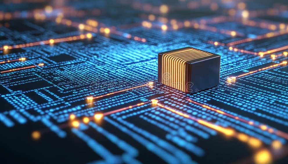 AI Chip Powering Data Flow. Information Transfer, Cybersecurity, and ...